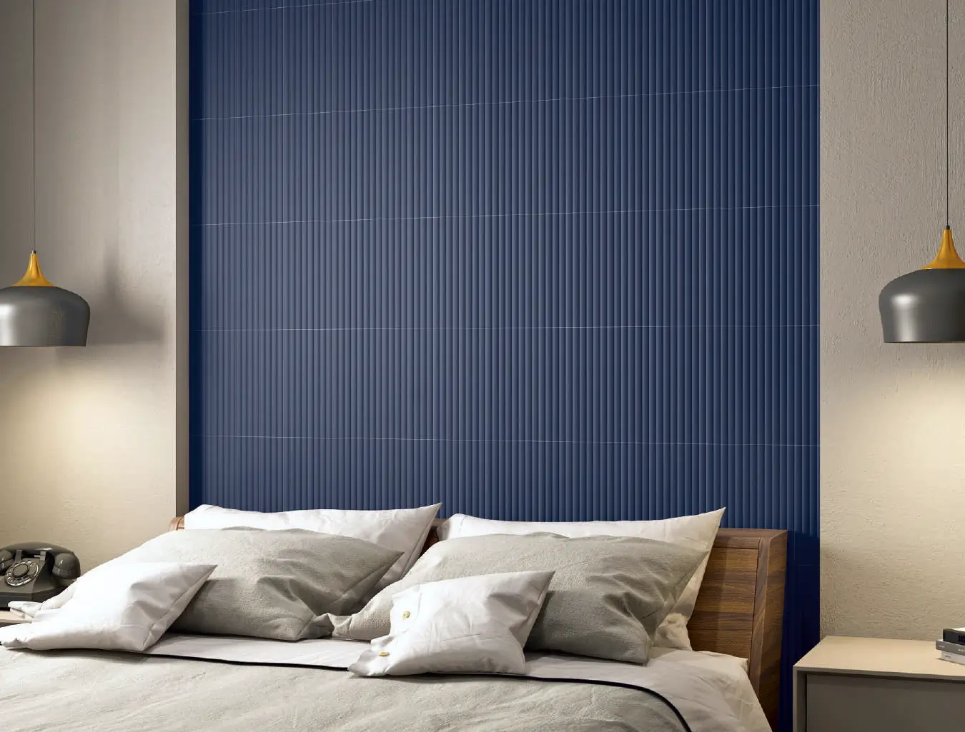 Buy Best Quality 3x12 Flute Tiles Matte Denim Blue